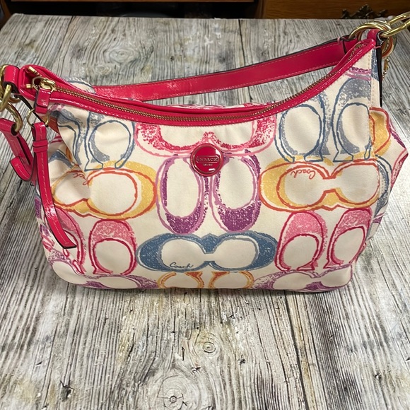 Coach | Bags | Coach Signature Shoulder Bag Multi Color | Poshmark